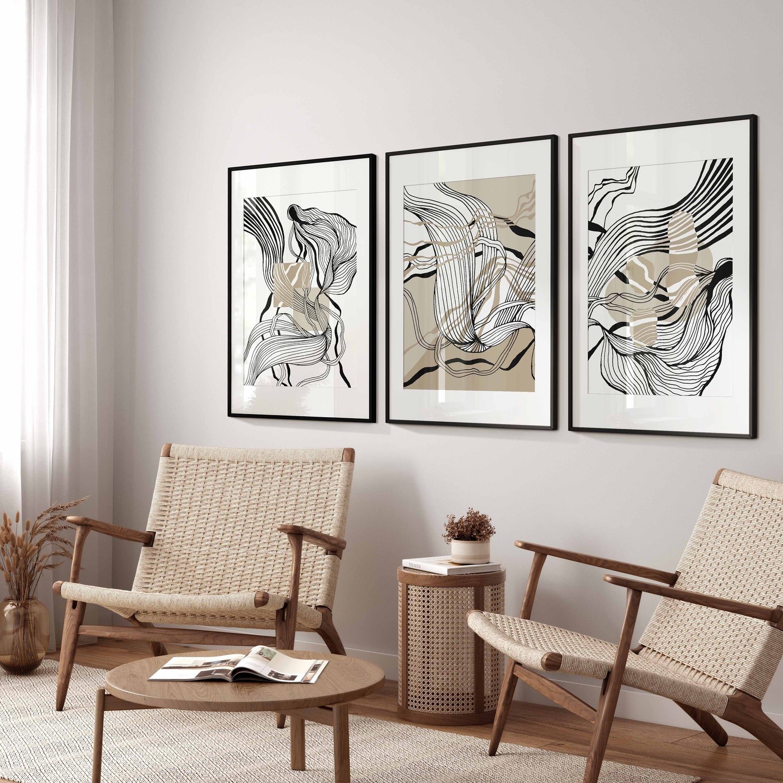 Modern Neutral Abstract Print Gallery Wall Art Set of 3 Prints - Etsy