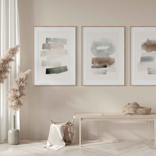 Neutral Abstract Art Print Set Modern Neutral Gallery Wall Art - Etsy