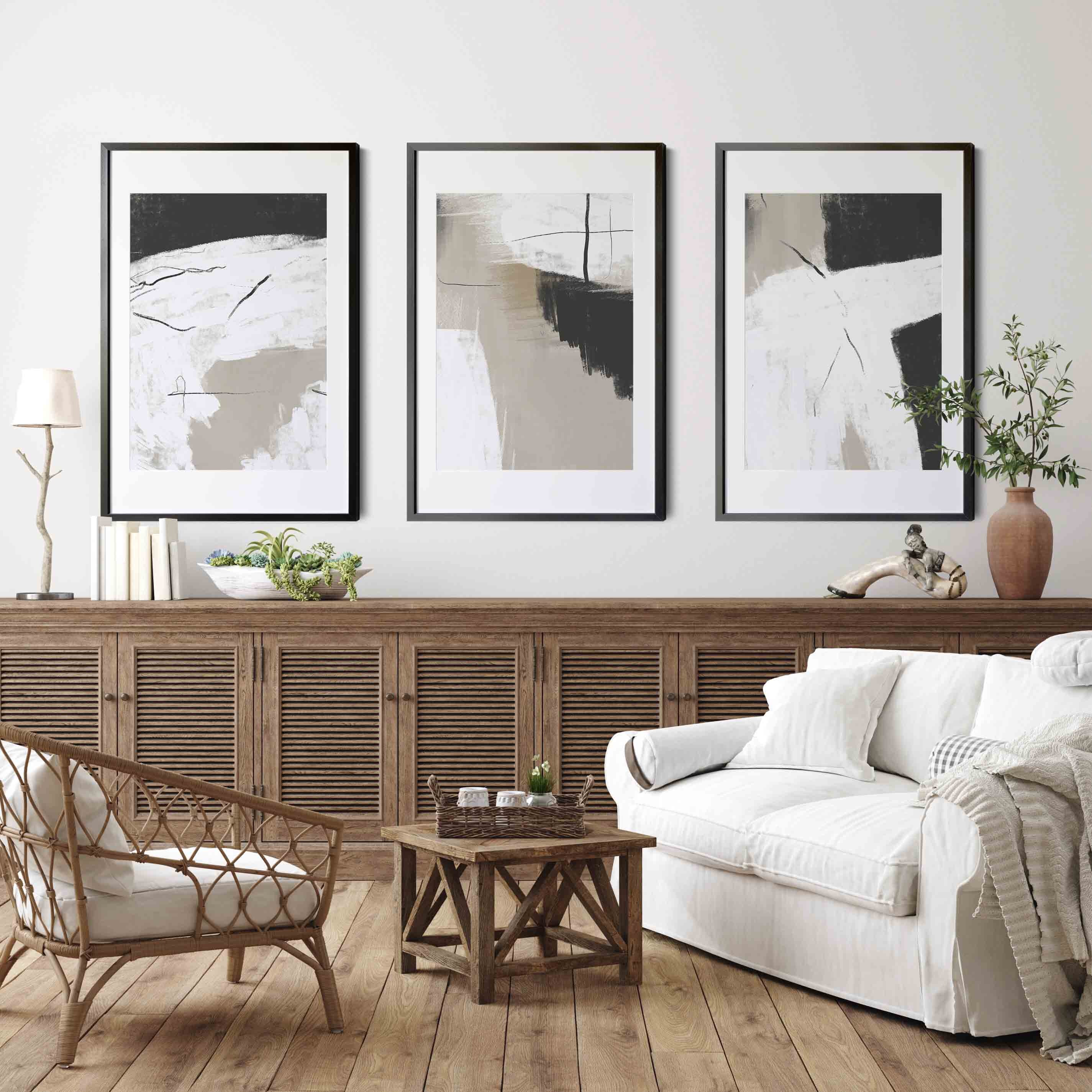 Modern Simple Neutral Gallery Wall Art Set of 3 Pastel Nordic - Etsy