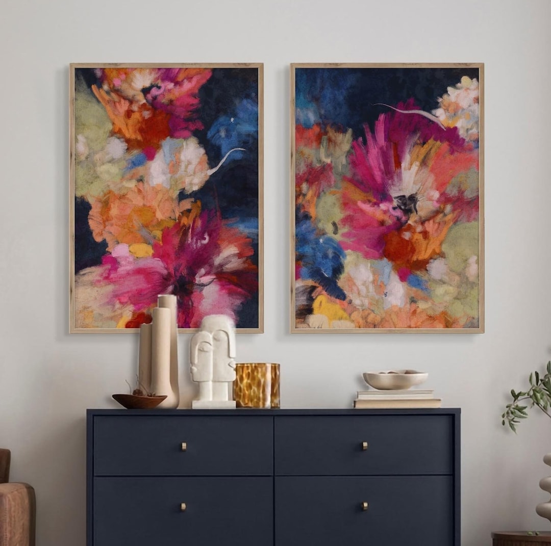 Colorful Abstract Art Print Set of 2 Prints Modern Printable Wall Art ...