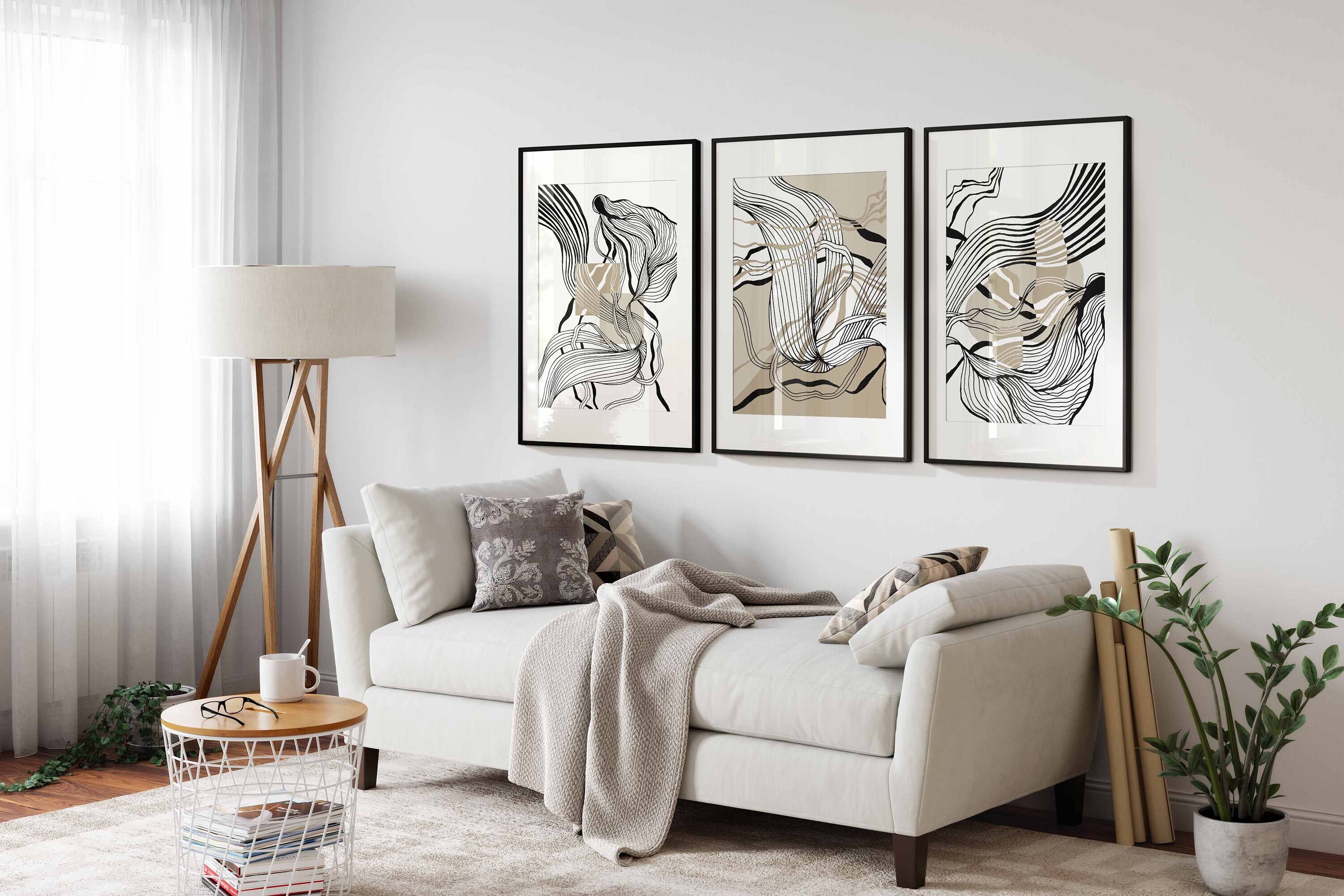 Modern Neutral Abstract Print Gallery Wall Art Set of 3 Prints | Etsy