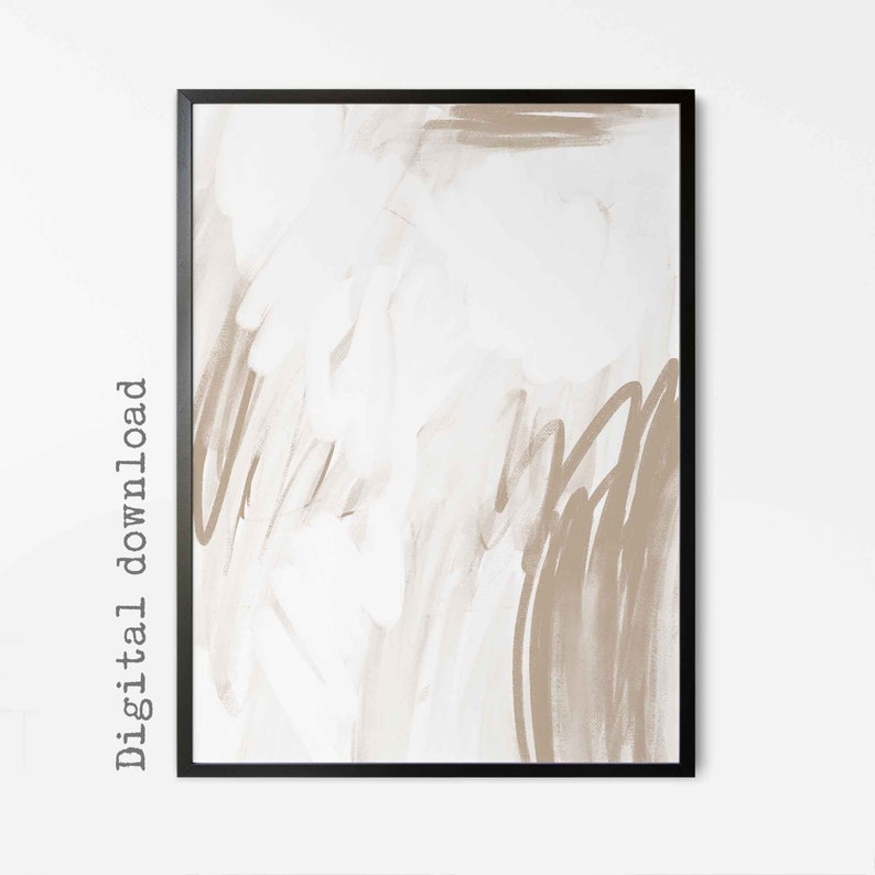 Minimalist Modern Abstract Beige Neutral Set of 2 Nordic - Etsy