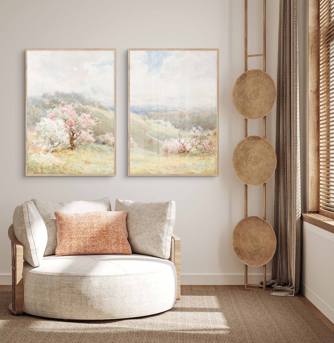 Spring Landscape Painting Set of 2 Prints Nature Art Print Set of 2 ...