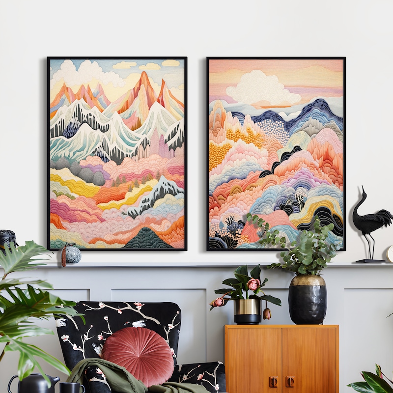 Abstract Mountain Art - Etsy