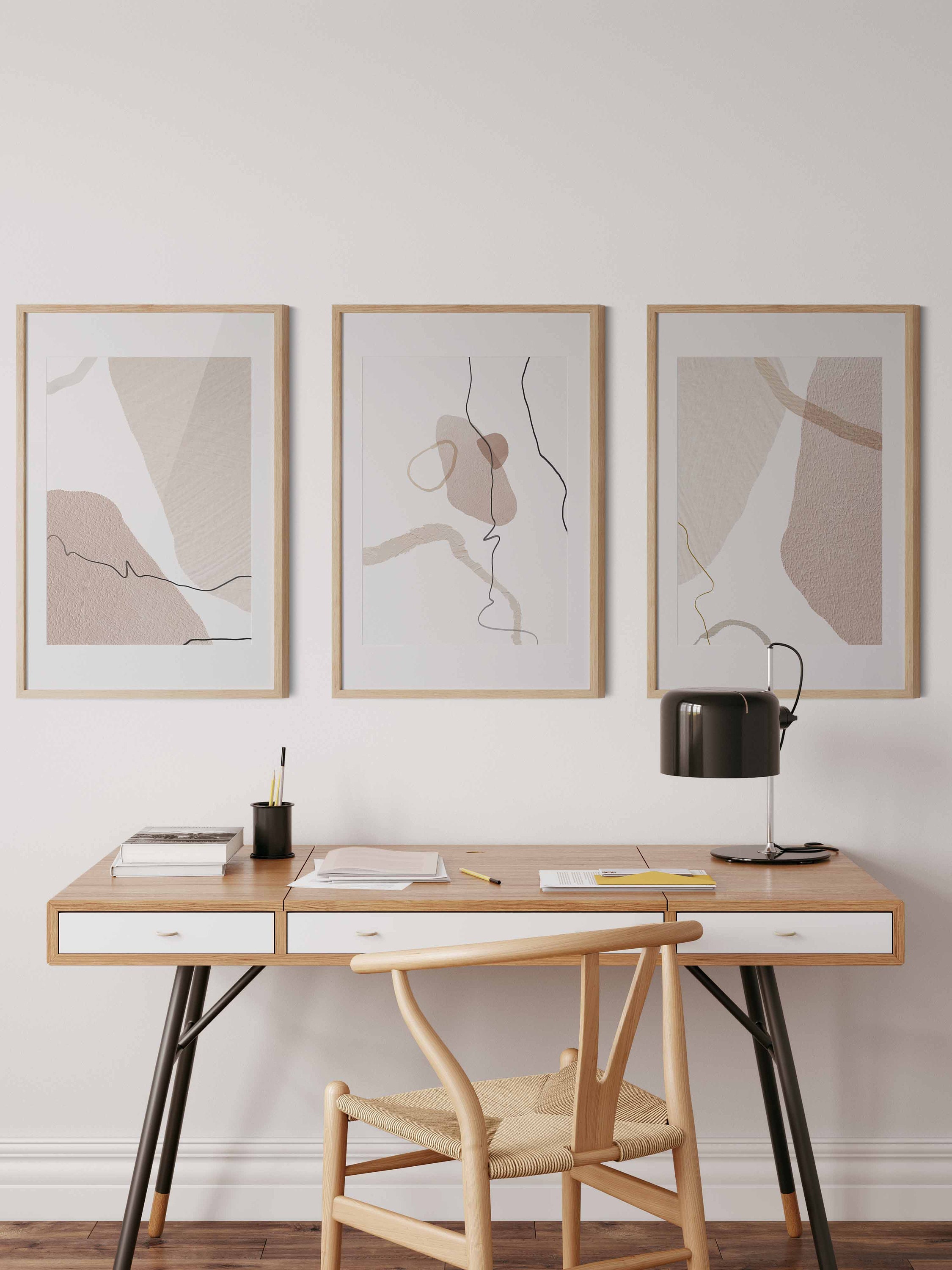 Neutral Abstract Shapes Gallery Wall Art Set of 3 Abstract - Etsy
