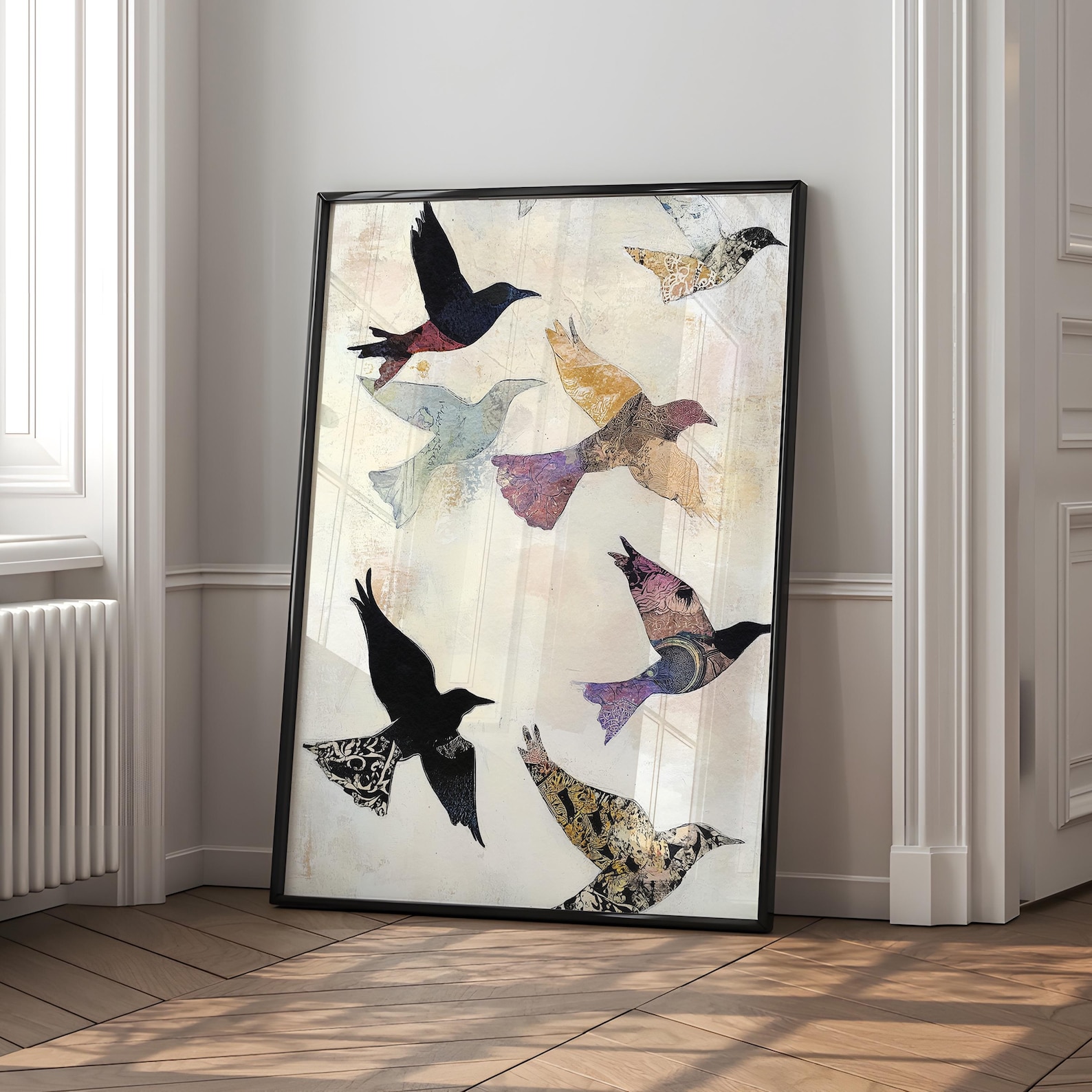 Flying Birds Print Set of 2: Abstract Pastel Wall Art - Etsy