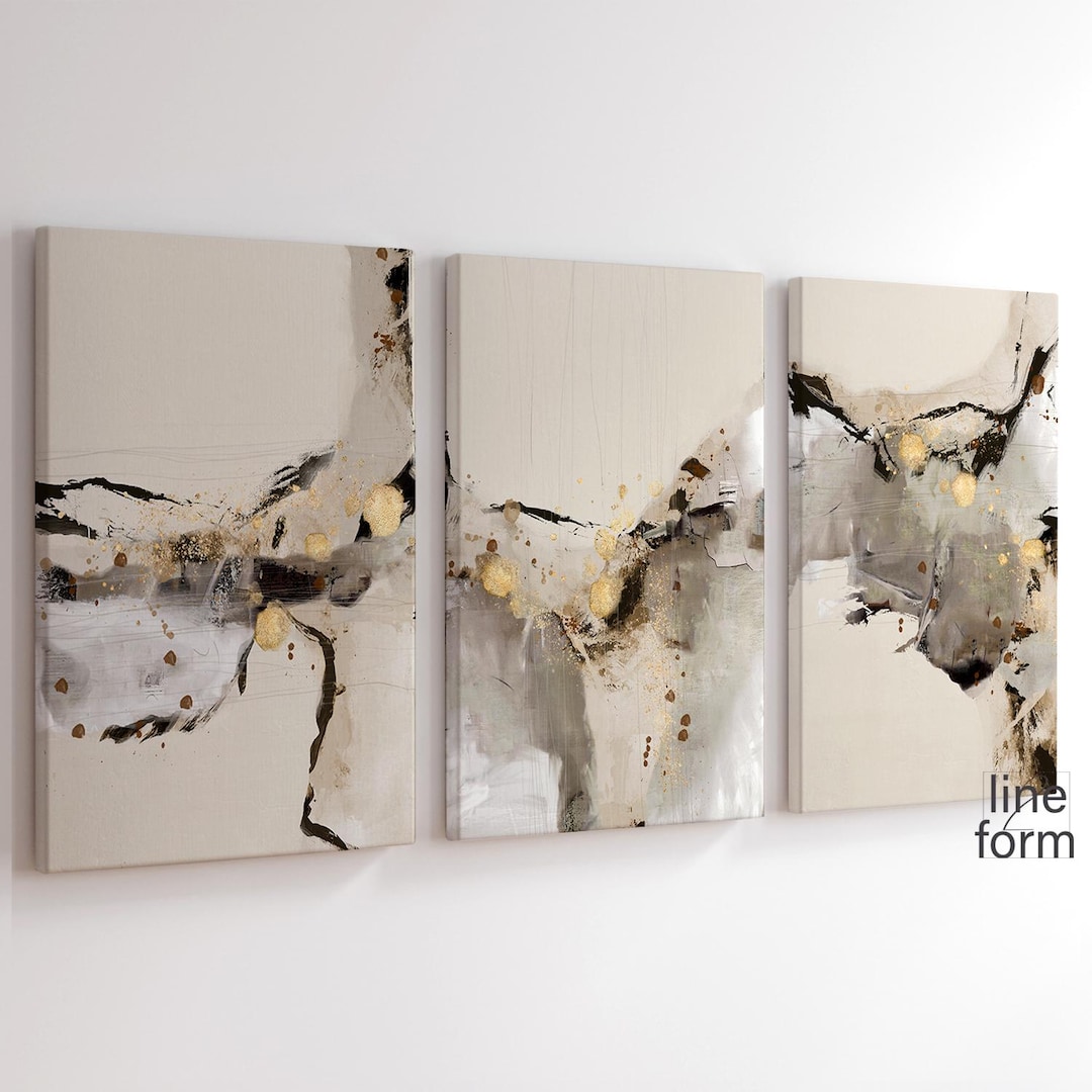 Beige Abstract Art Print Set Modern Neutral Abstract Gallery Wall Art ...