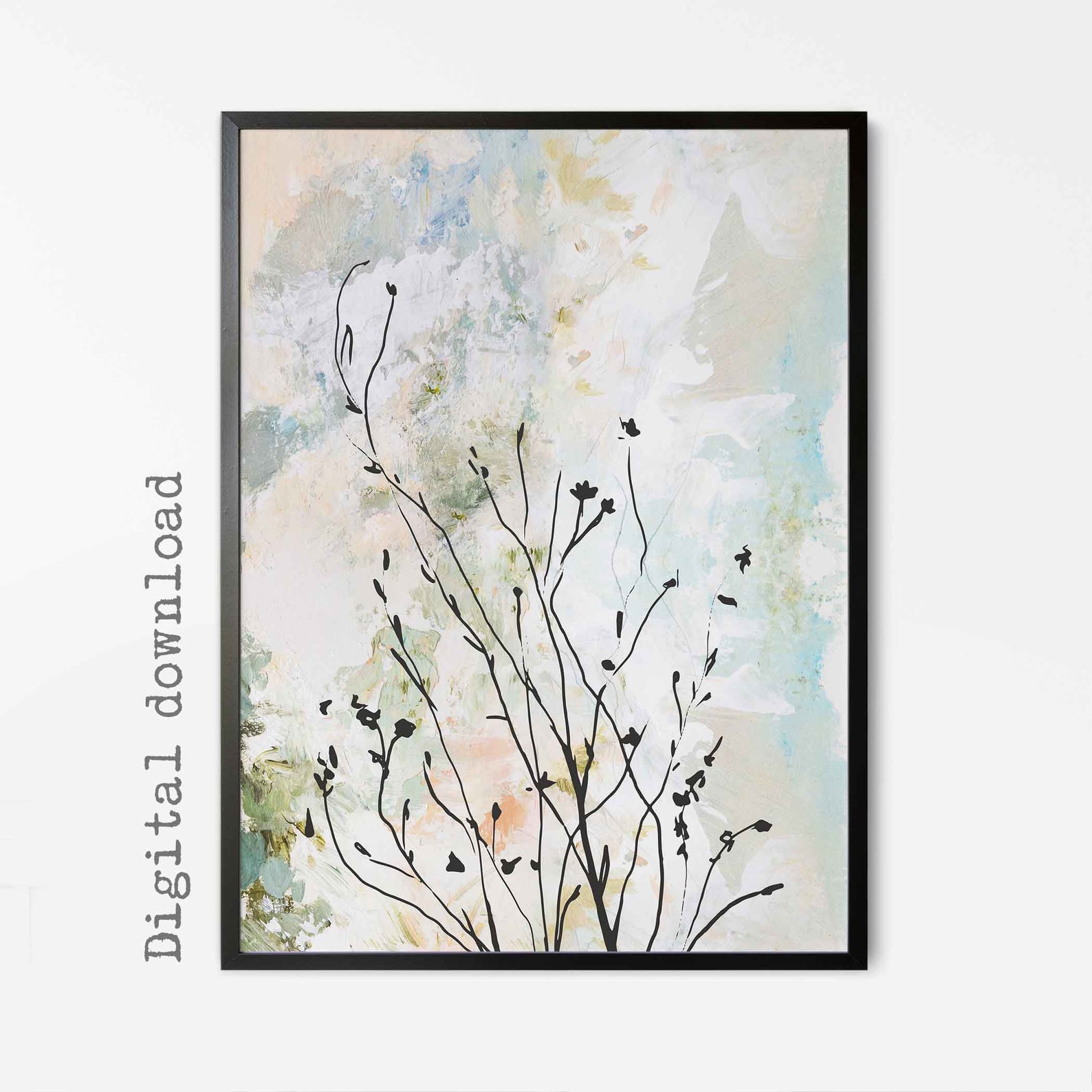 Flower Line Drawing Gallery Wall Art Set of 3 Beige Nordic - Etsy