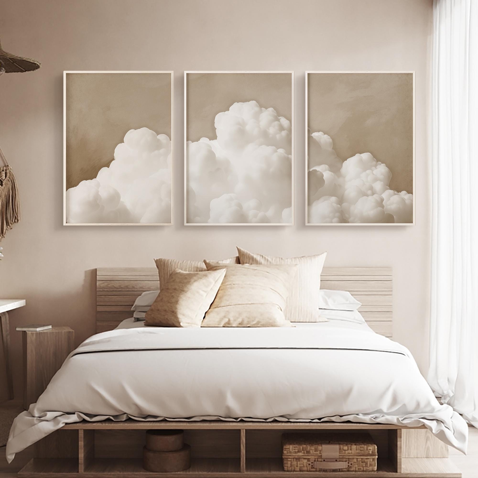 Neutral Cloud Print Set of 3: Beige Abstract Sky Wall Art - Etsy