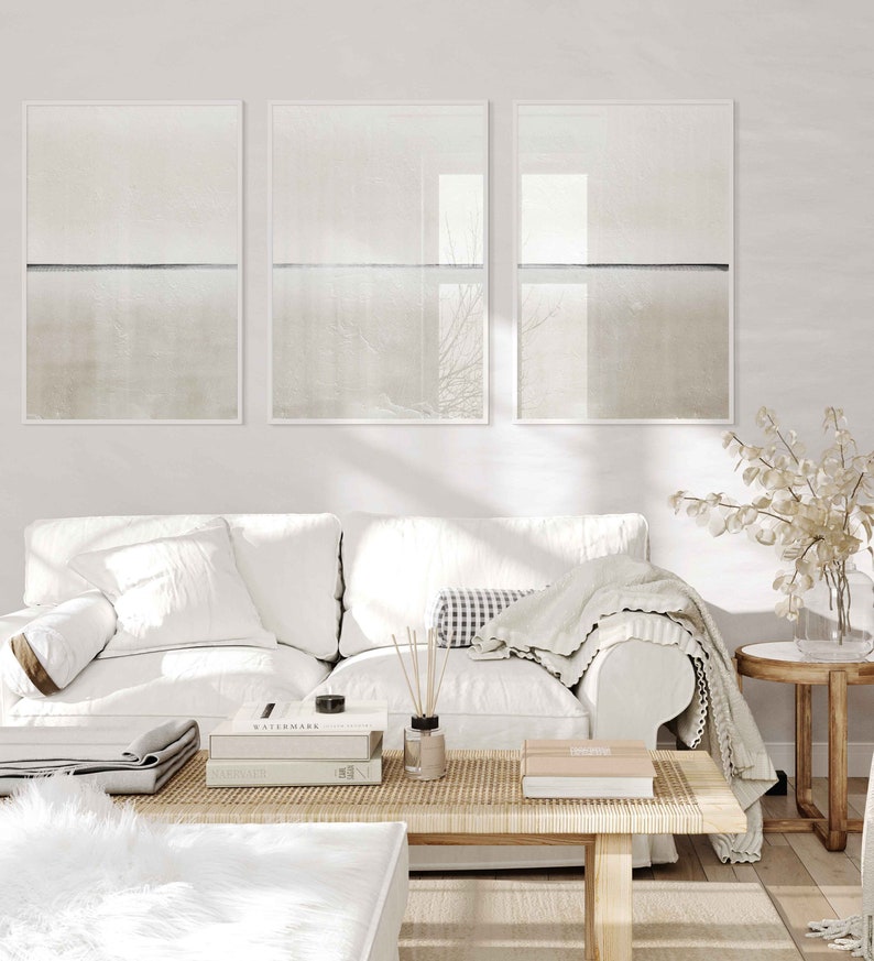 Minimal Textured Wall Art Greige Abstract Gallery Wall Art Set - Etsy