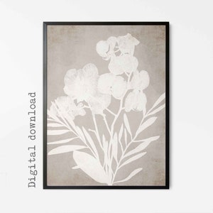 Neutral Floral Print Set of 3 Prints Rustic Botanical Country Decor ...