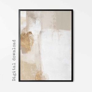 Beige Gold Abstract Gallery Wall Art Set of 3 Simple Neutral Nordic ...