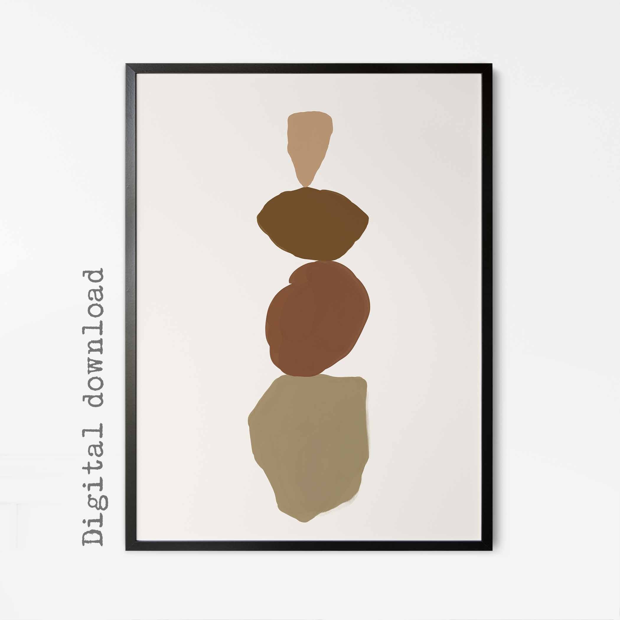 Modern Shapes Abstract Earthy Art Gallery Wall Art Set of 3 - Etsy