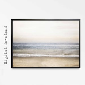Large Neutral Sea Landscape Large Beach Painting Coastal Wall Decor ...
