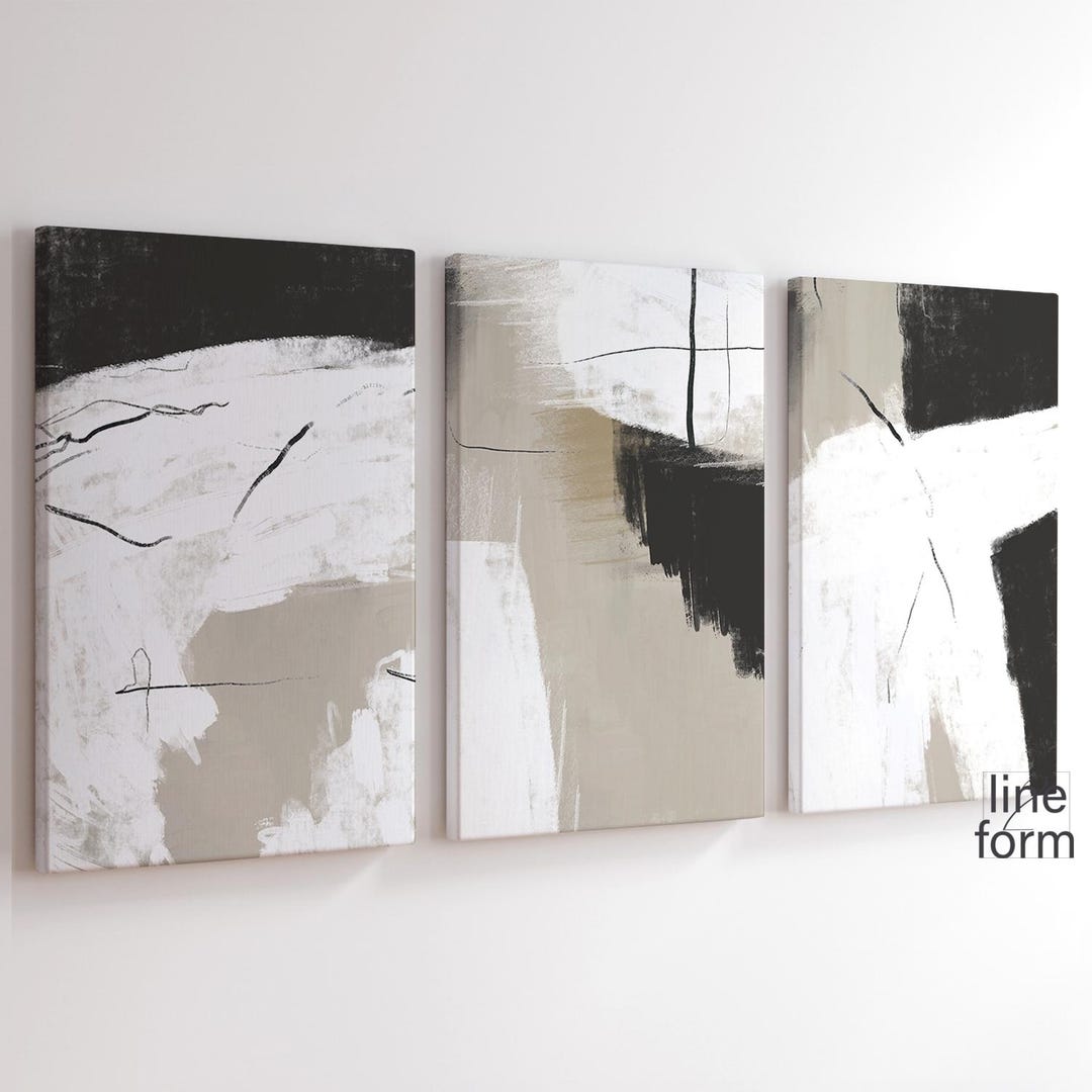 Modern Simple Neutral Gallery Wall Art Set of 3 Pastel Nordic Prints ...