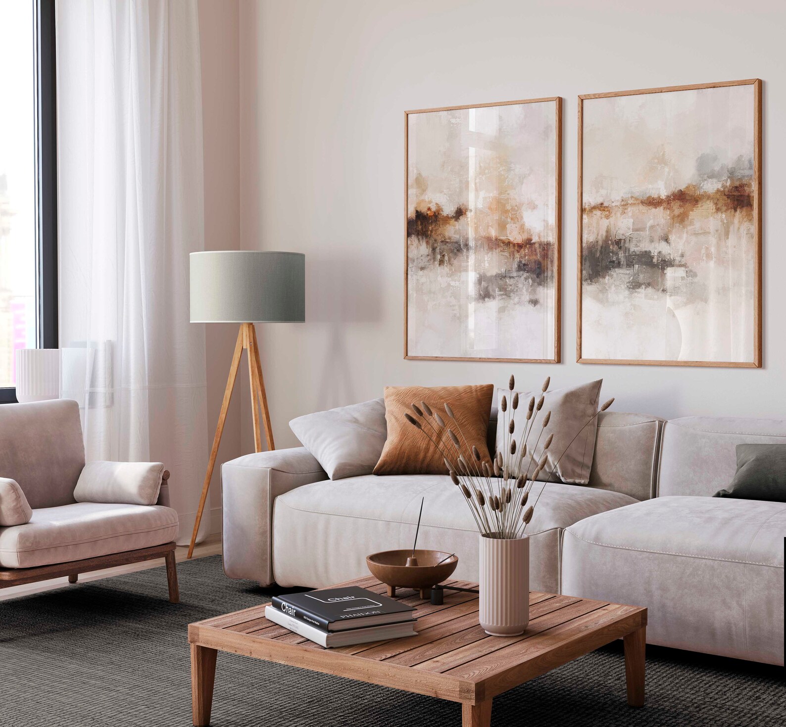 Modern Textured Abstract Set of 2 Prints Neutral Art Print - Etsy