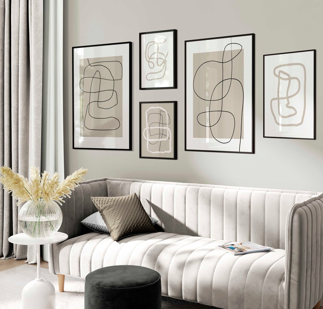 Minimalist Line Art Print Set: Nordic Abstract Wall Decor (digital ...