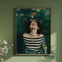 Underwater II - Original Oil Painting, Underwater Art, Woman in the ...