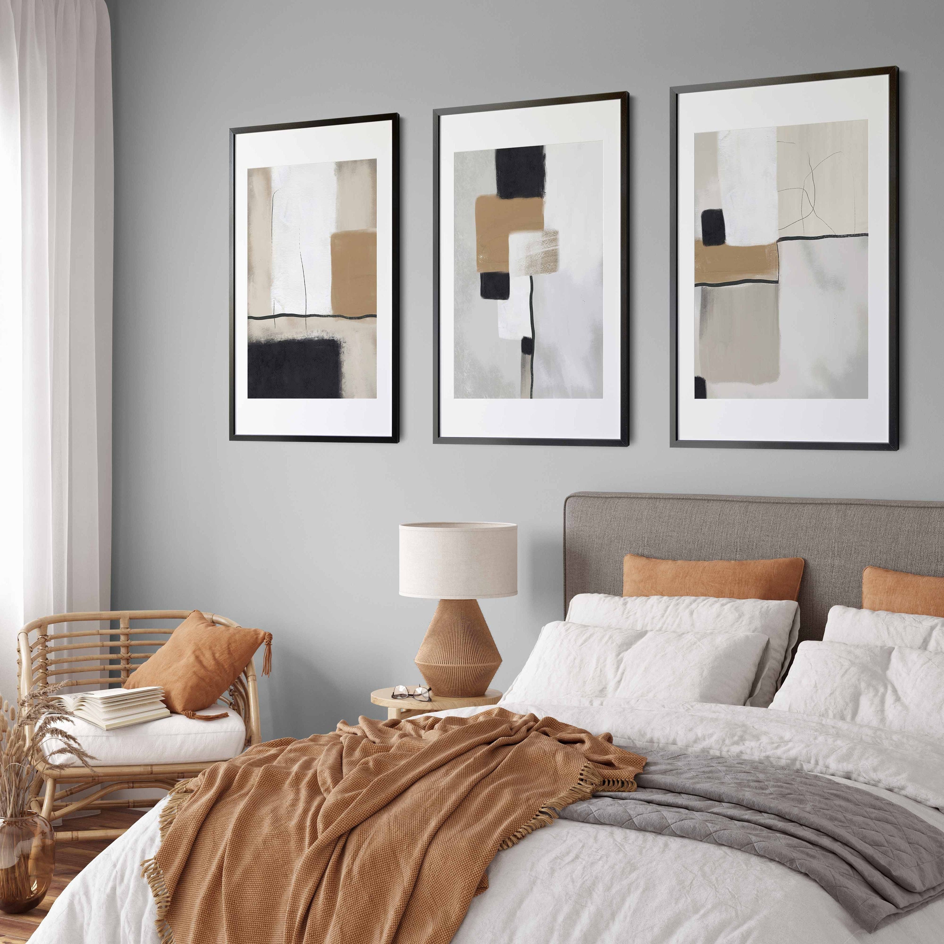 Simple Neutral Abstract Gallery Wall Art Set of 3 Abstract - Etsy