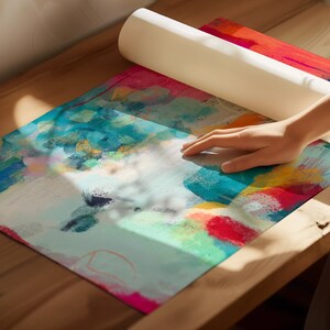 Colorful Abstract Set of 2 Prints Multicolour Painting Vibrant Colors ...