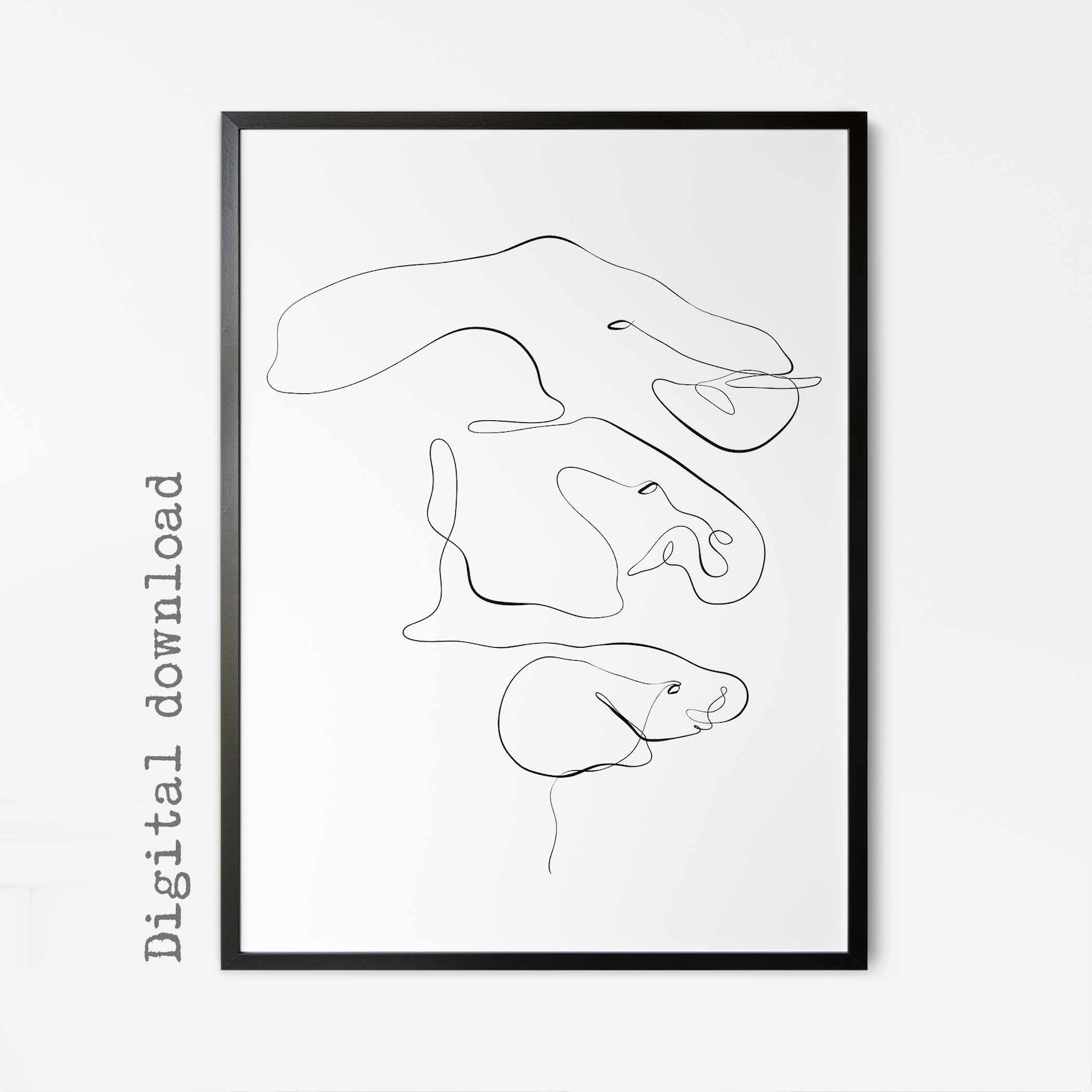 Nursery Wall Art Set of 6 Animal Print Line Drawing One Line - Etsy