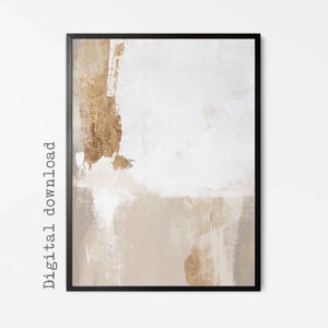 Beige Gold Abstract Gallery Wall Art Set of 3 Simple Neutral Nordic ...