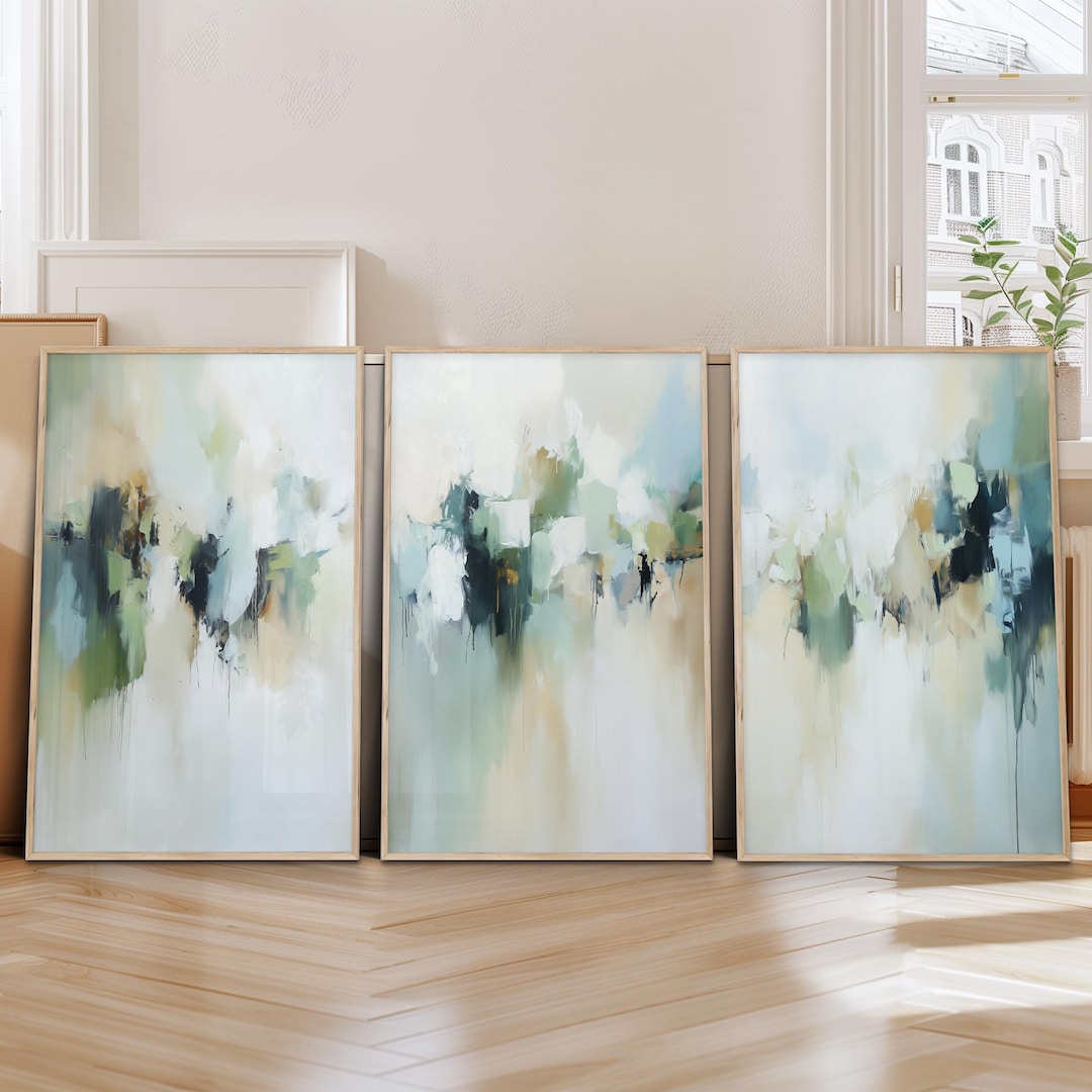 Sage Green Abstract Art Print Set Modern Minimal Abstract Gallery Wall ...