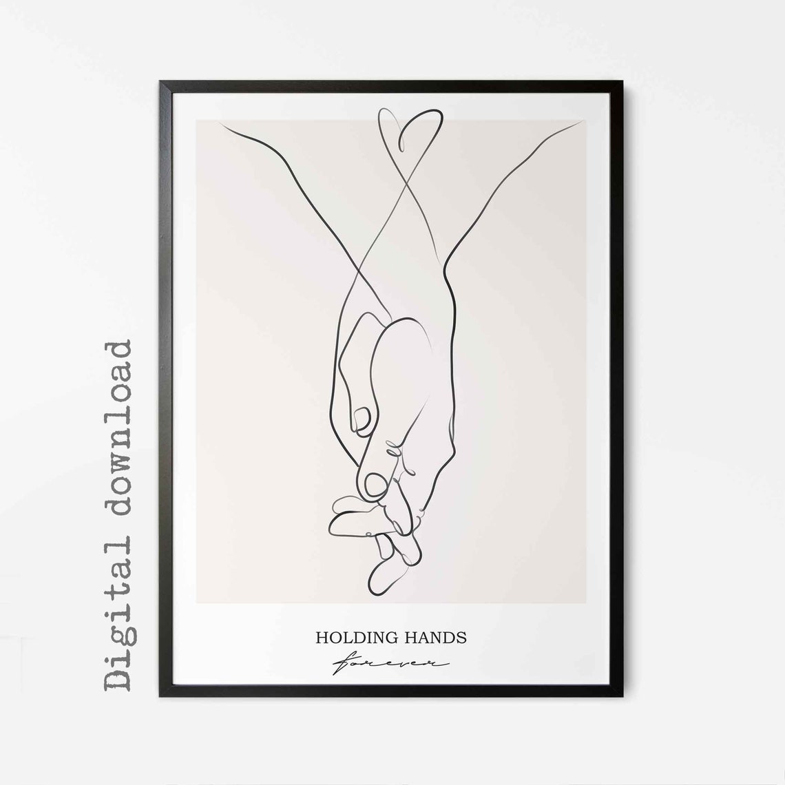 Holding Hands Print One Line Art One Line Drawing Above Bed - Etsy