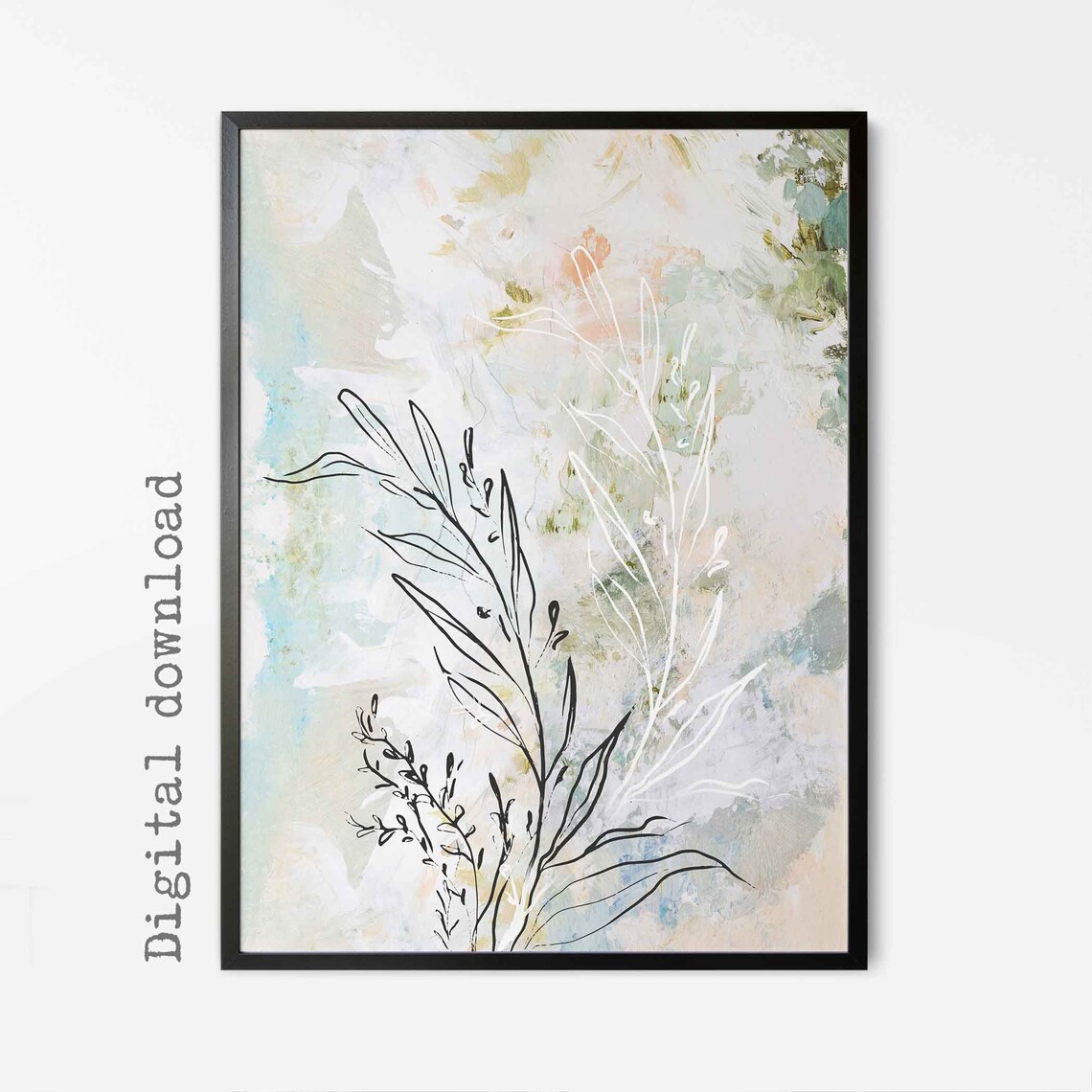 Flower Line Drawing Gallery Wall Art Set of 3 Beige Nordic - Etsy