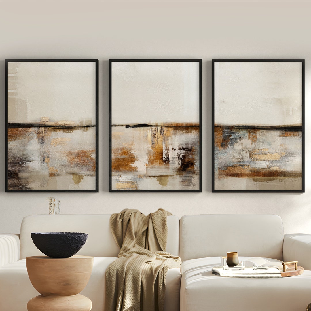 Abstract Art Print Set of 3, Textured Abstract Painting, Printable ...