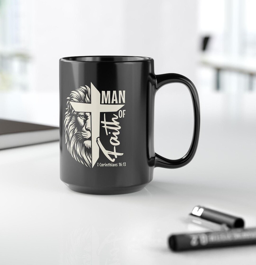Man of Faith Coffee Mug: Religious Christian Drinkware - Etsy