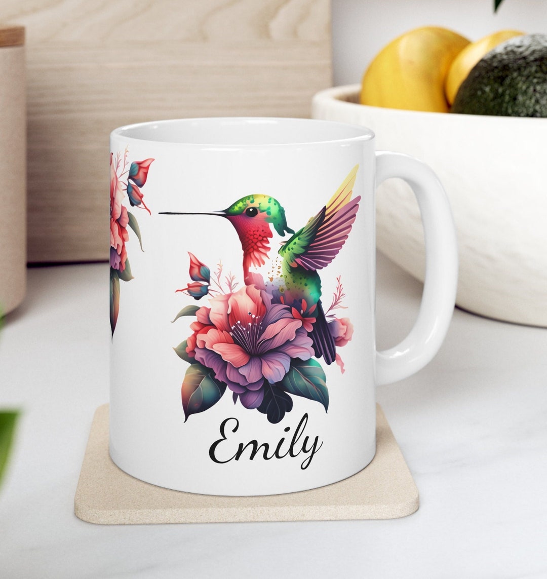 Personalized HUMMINGBIRD Mug, Coffee Mug Hummingbird Gift Mug ...