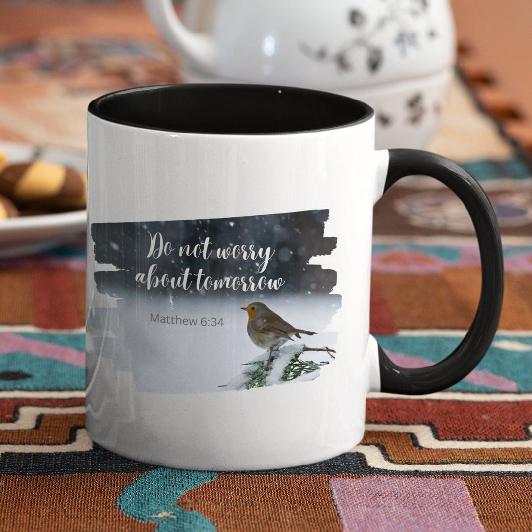 Matthew 6:34 Scripture Coffee Mug - Christian Gift - Etsy