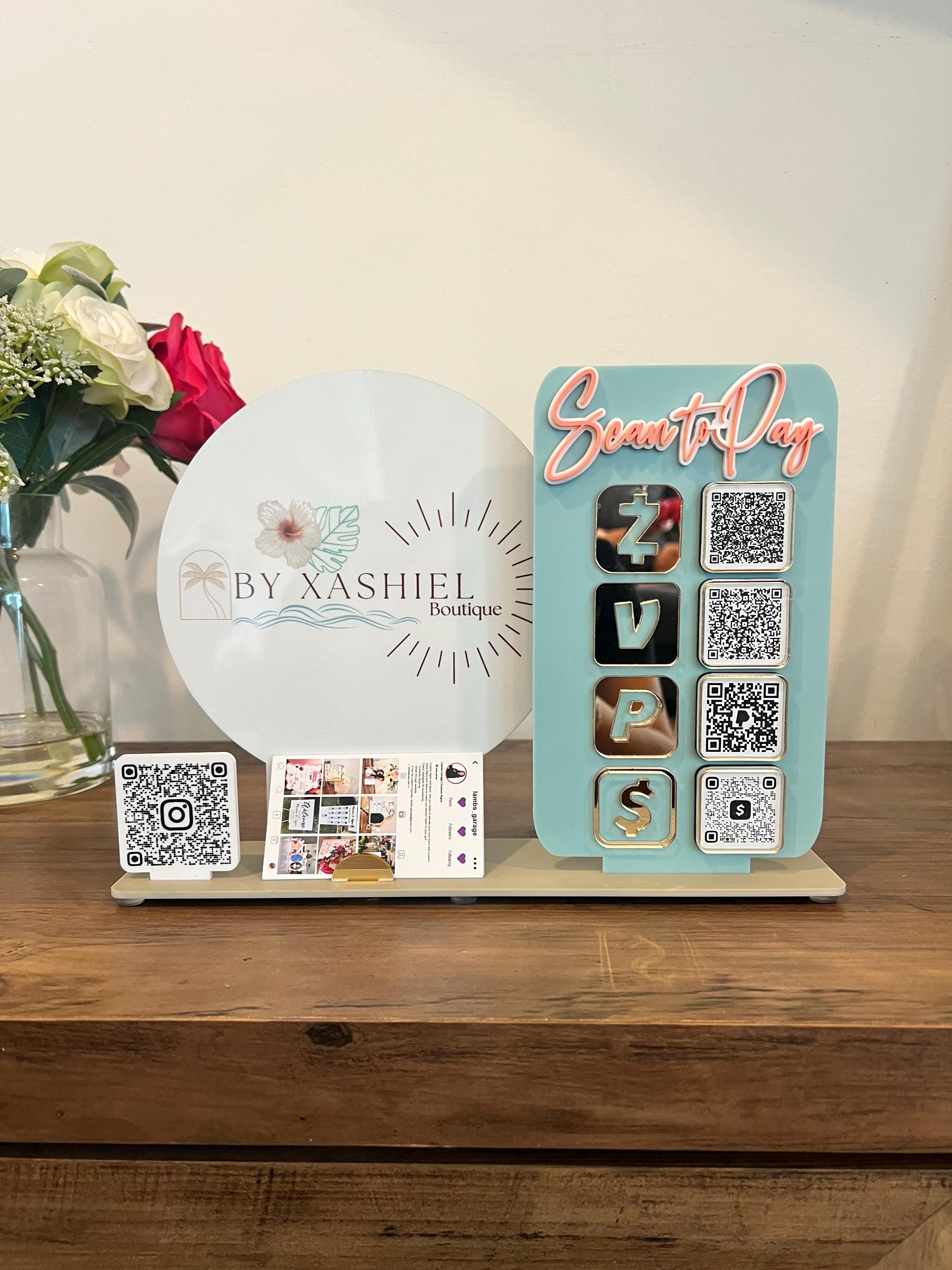 Round Logo Scan to Pay QR Code Sign Laser Cut File, Sign SVG, Glowforge ...