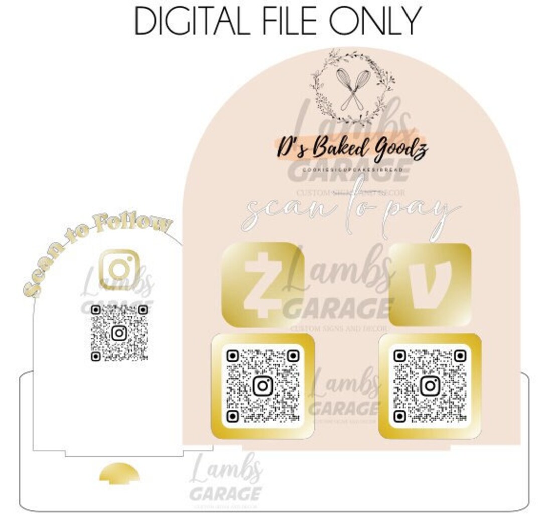 Scan to Pay QR Code Sign Laser Cut File Sign SVG Glowforge File Scan to ...