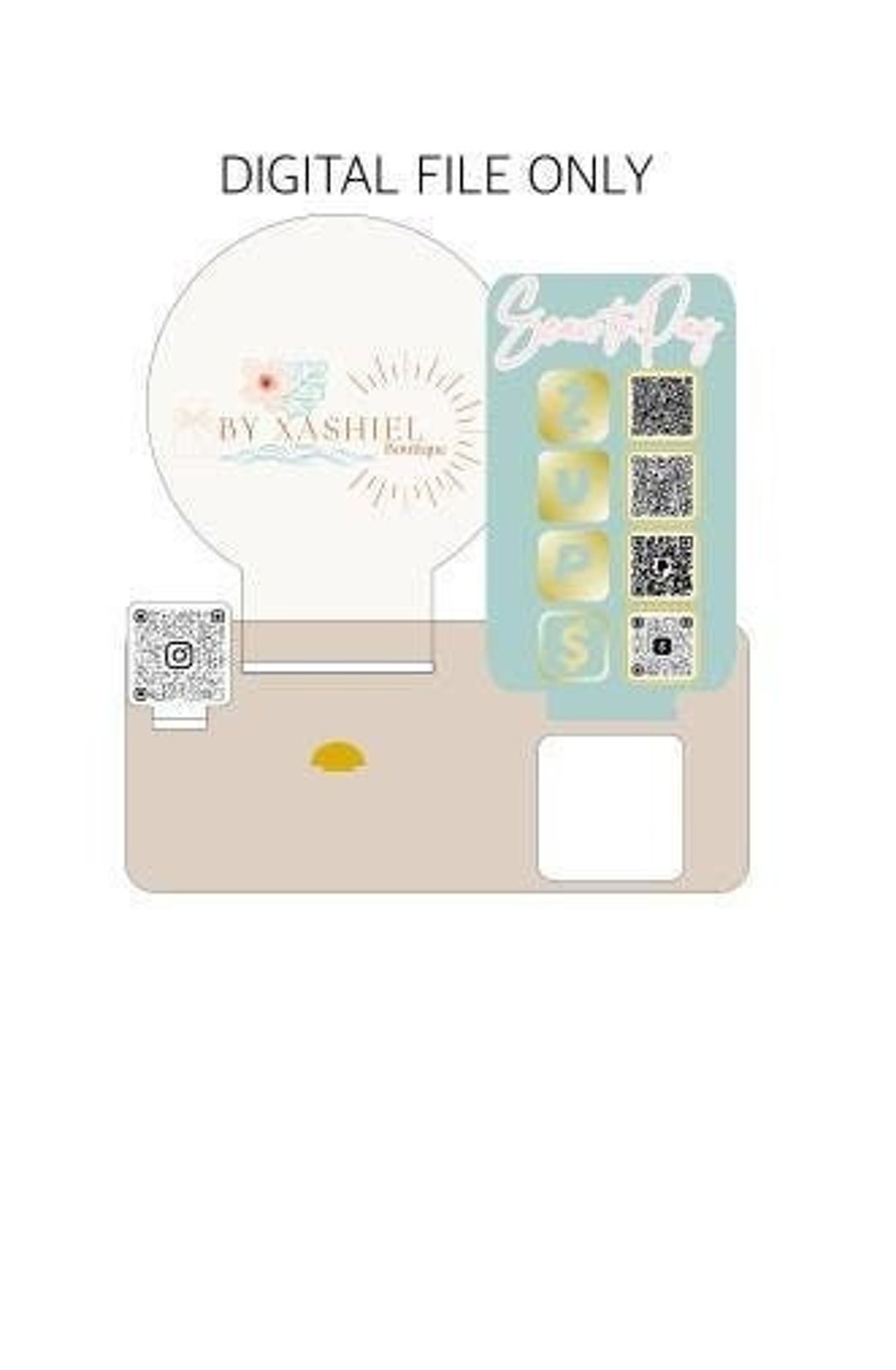 Round Logo Scan to Pay QR Code Square Card Sign Laser Cut File, Sign ...