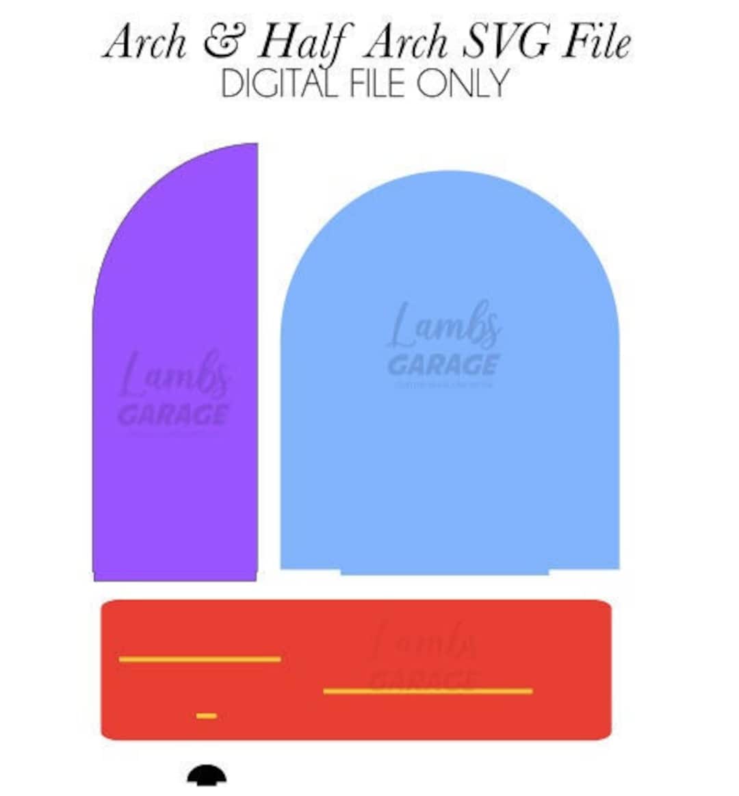 Modern Arch Sign SVG Template With Stand and Card Holder, Glowforge and ...