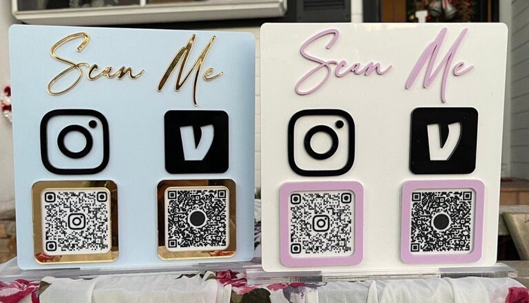 Scan Me QR Code Sign Laser Cut File QR Code Sign SVG Glowforge File ...