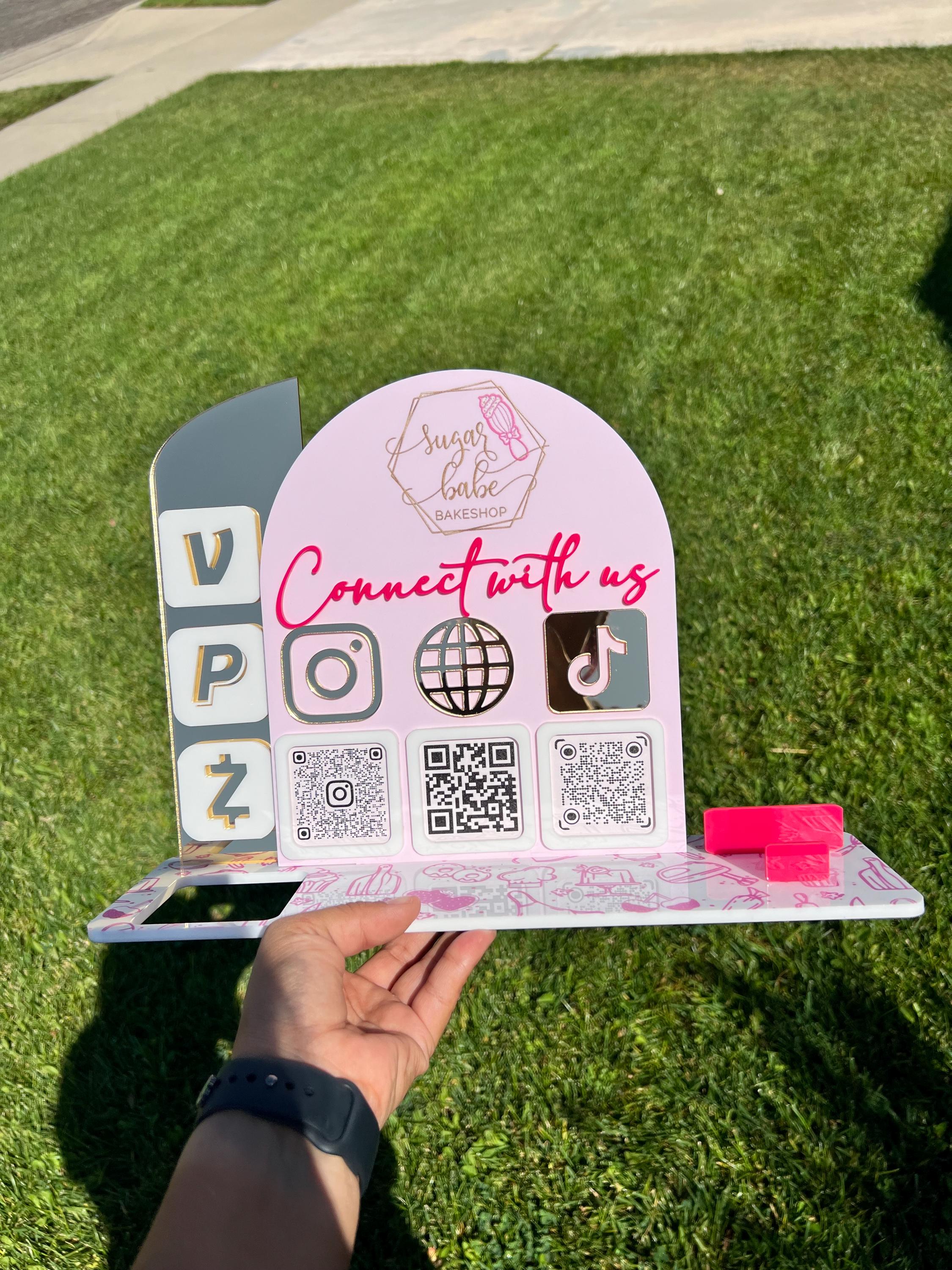 Square Reader Slot With QR Code Sign Laser Cut File, Sign SVG ...