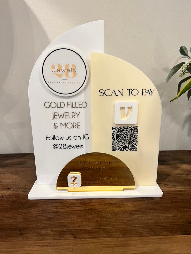 Logo With Scan to Pay QR Code Sign Laser Cut File| Sign SVG| Glowforge ...