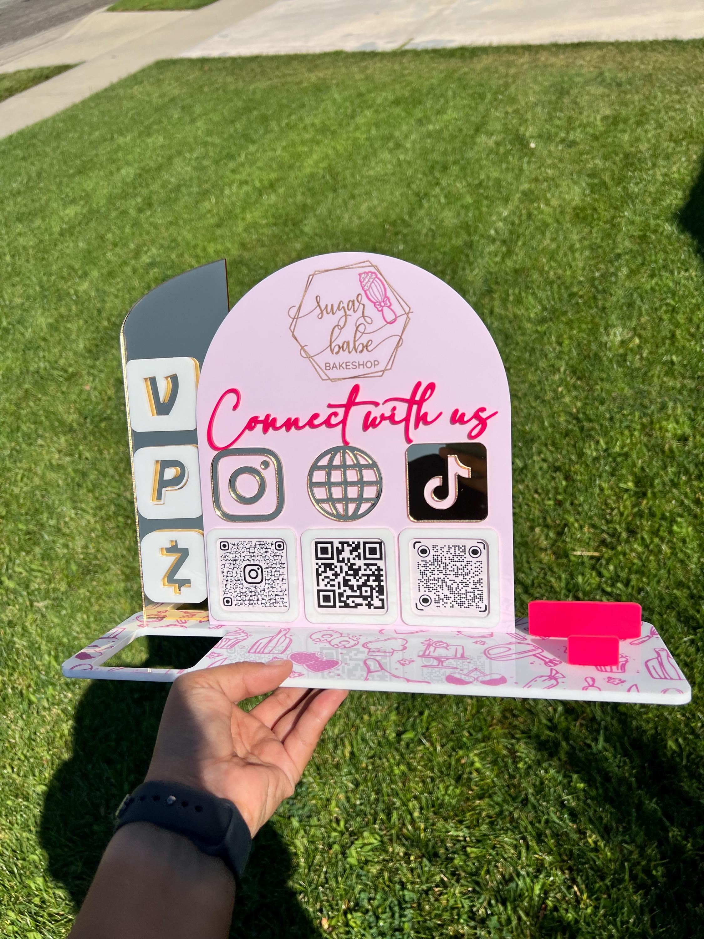 Square Reader Slot With QR Code Sign Laser Cut File, Sign SVG ...