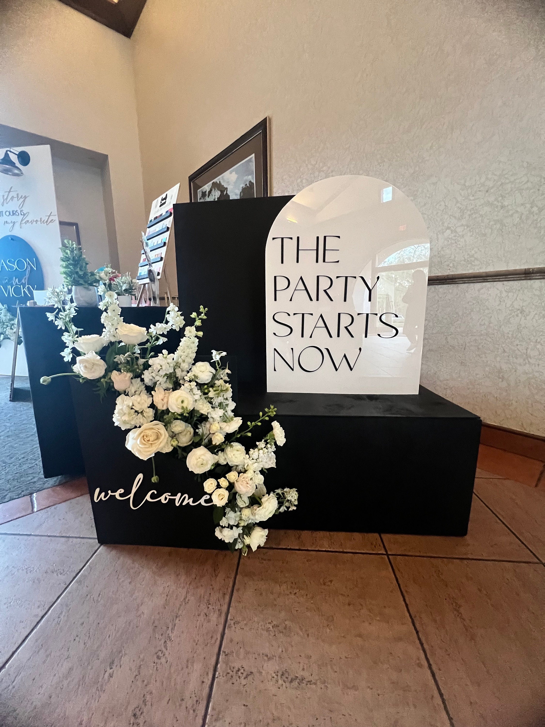 Welcome Floral Box Sign Laser SVG Cut File I DIY Wedding Bridal Event ...