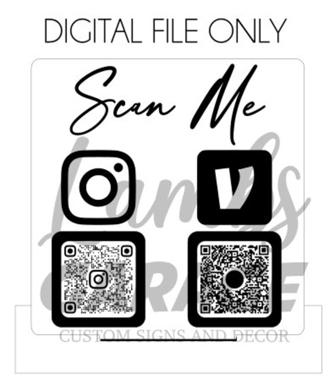 Scan Me QR Code Sign Laser Cut File | QR Code Sign SVG | Glowforge File ...