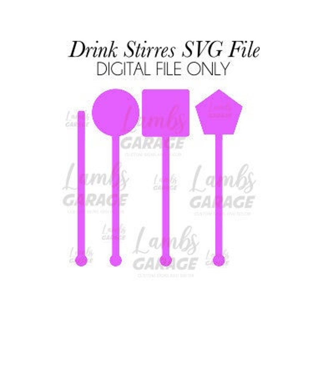 Drink Stirrers Template SVG| Stir Sticks| Custom Stir Sticks| Glowforge Laser Cut File ...
