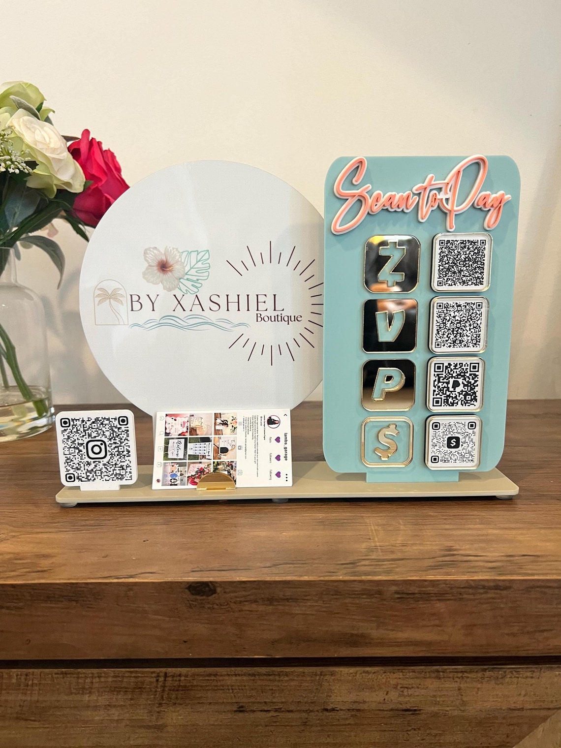 Round Logo Scan to Pay QR Code Sign Laser Cut File, Sign SVG, Glowforge ...