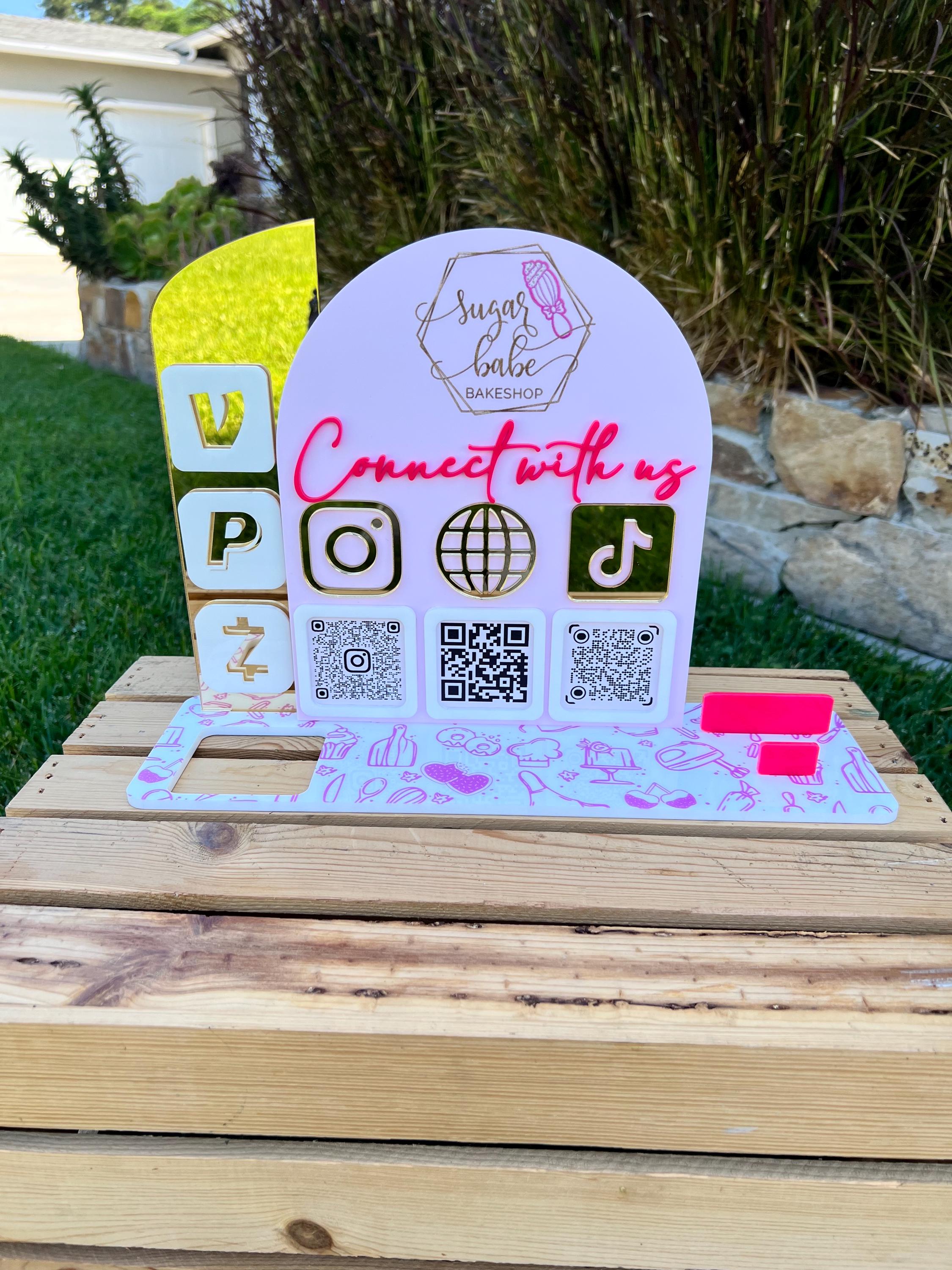 Square Reader Slot With QR Code Sign Laser Cut File, Sign SVG ...