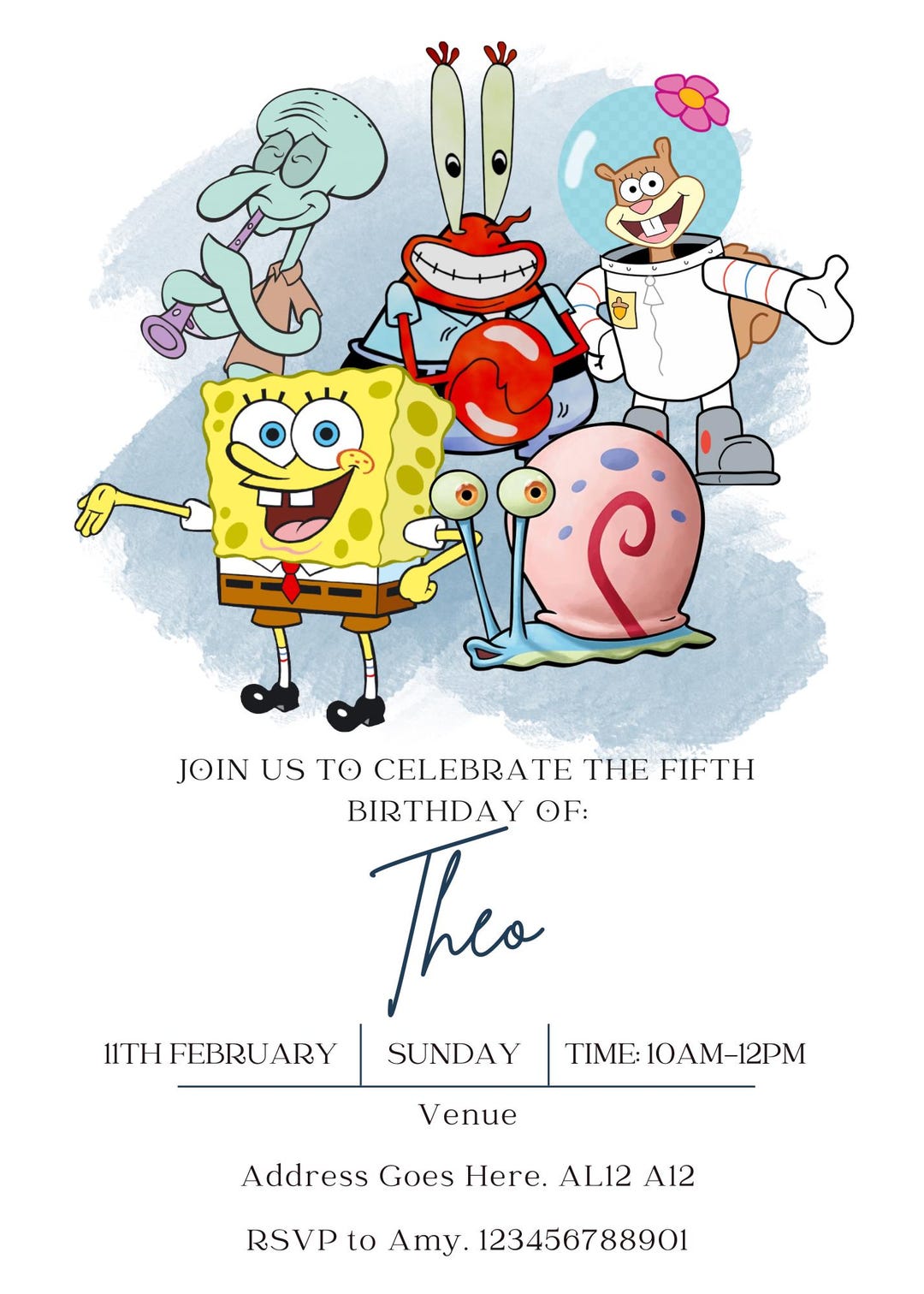Spongebob Party Invitation - Etsy