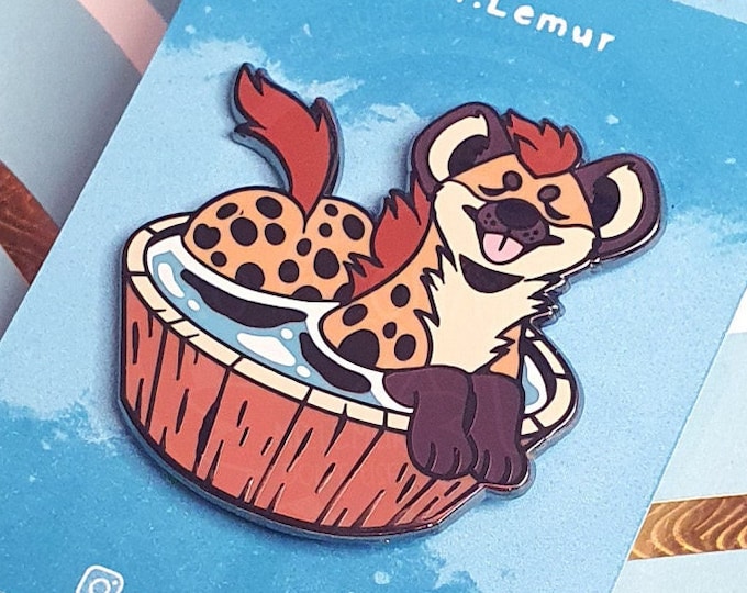 Hyena - HARD ENAMEL PIN : "jacuzz'yeen" - Funny Animal Pin, Yeen in a ...