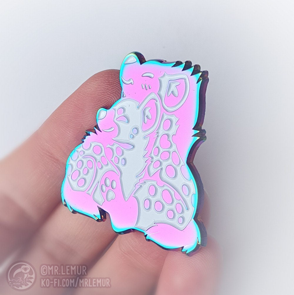 Hyena Lover RAINBOW ENAMEL PIN: yeen Cuddle - Etsy