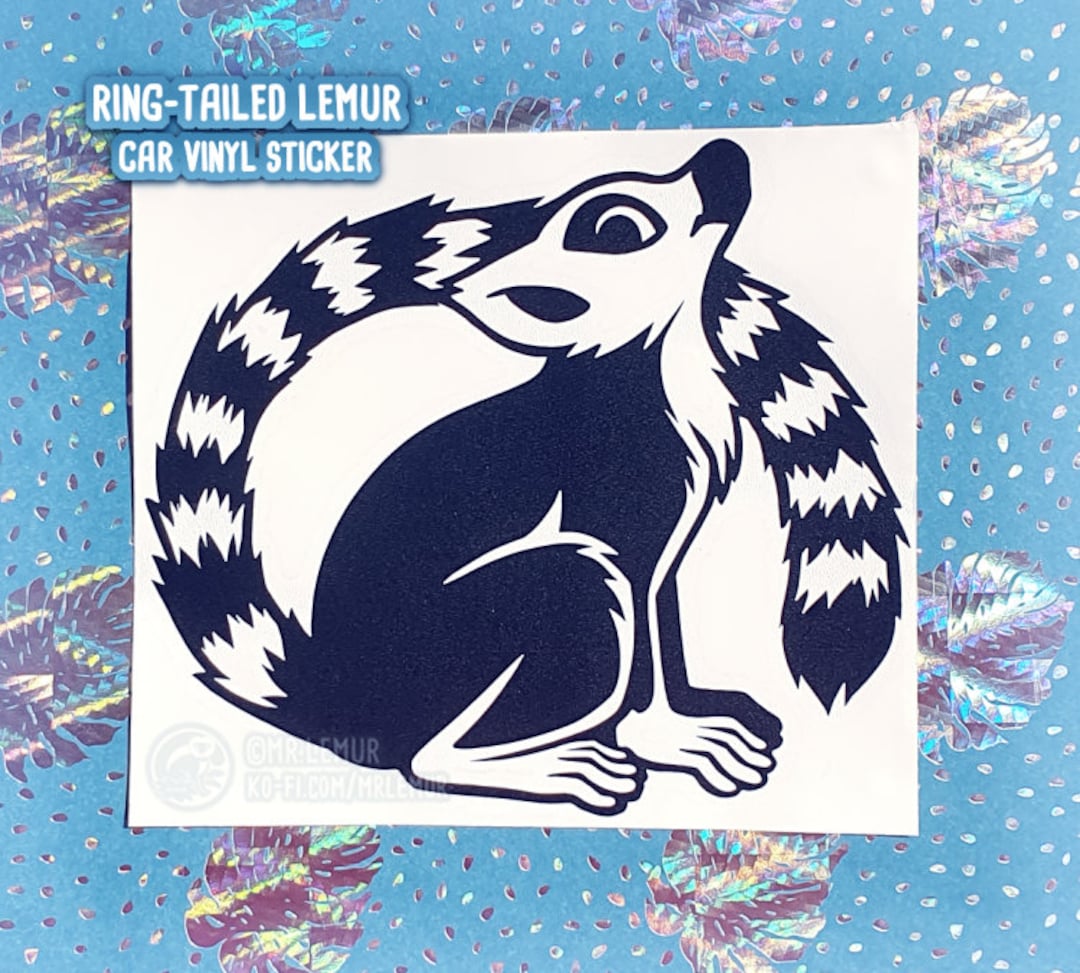 Lemur CAR VINYL STICKER / Car Sticker, Animal Car Cute, Decal Sticker ...